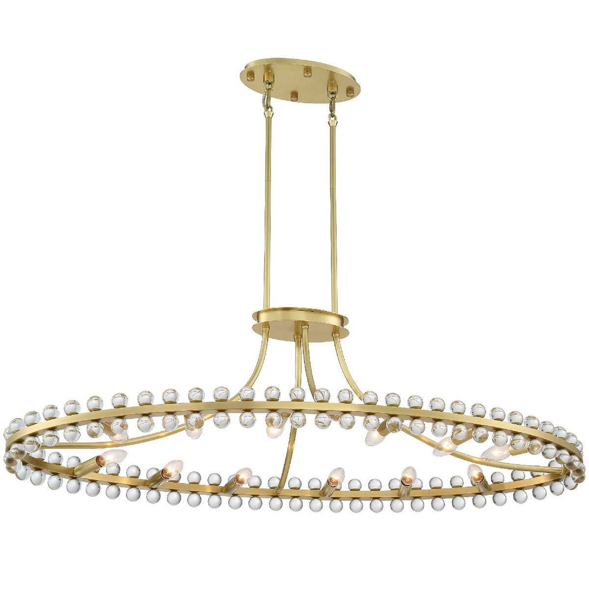 Crystorama - CLO-8897-AG - 12 Light Chandelier - Clover - Aged Brass ...