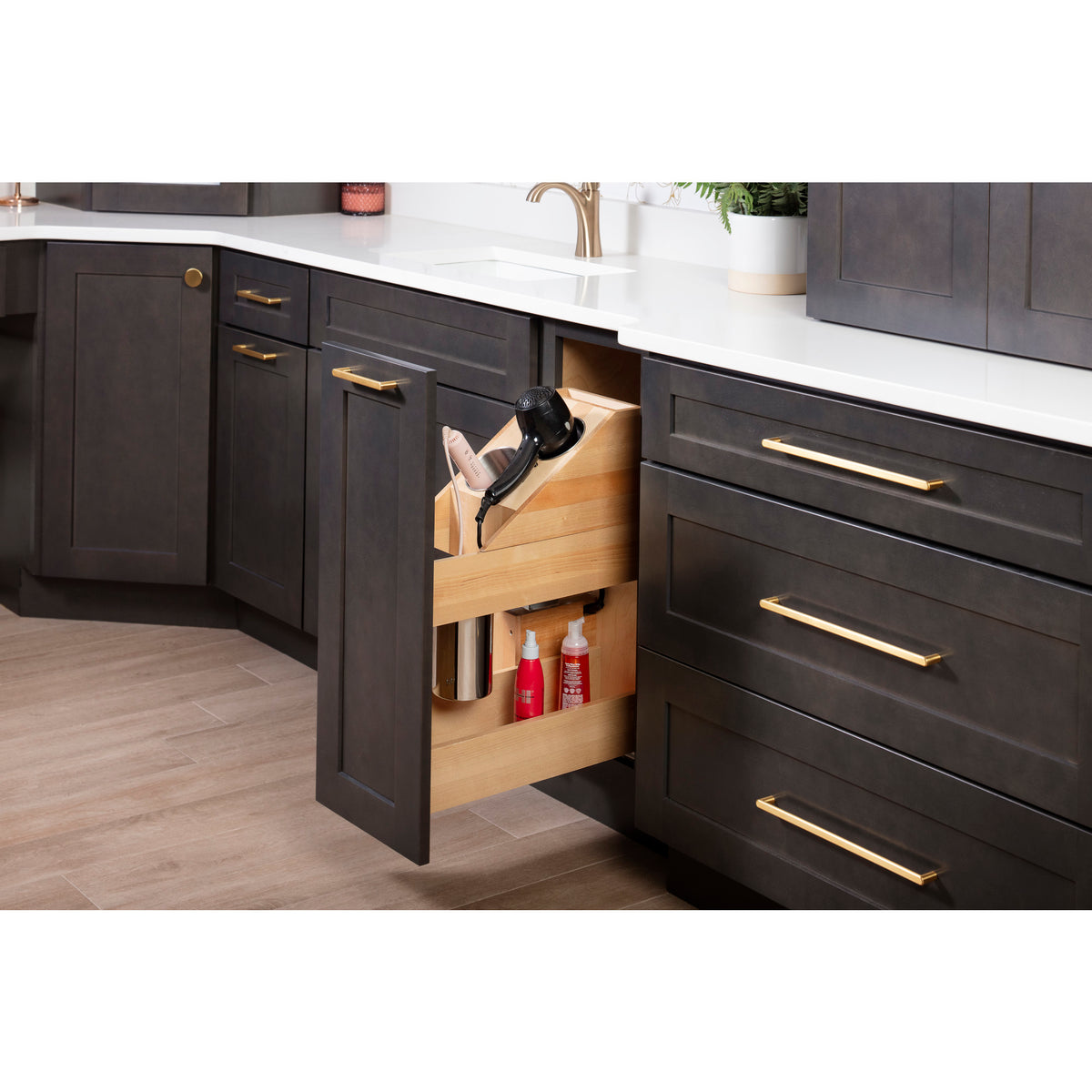 8" "No Wiggle" Powered Vanity Pullout for 12" Standard Full Height Base ...